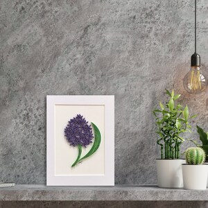Handmade Quilling Art Hyacinth, White Mount Picture, Unframed Paper Art ...