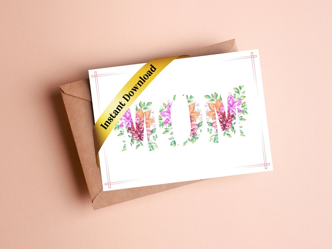 Printable Card for Mom Instant Download Quilling Floral Digital Gift ...