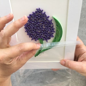 Handmade Quilling Art Hyacinth, White Mount Picture, Unframed Paper Art ...