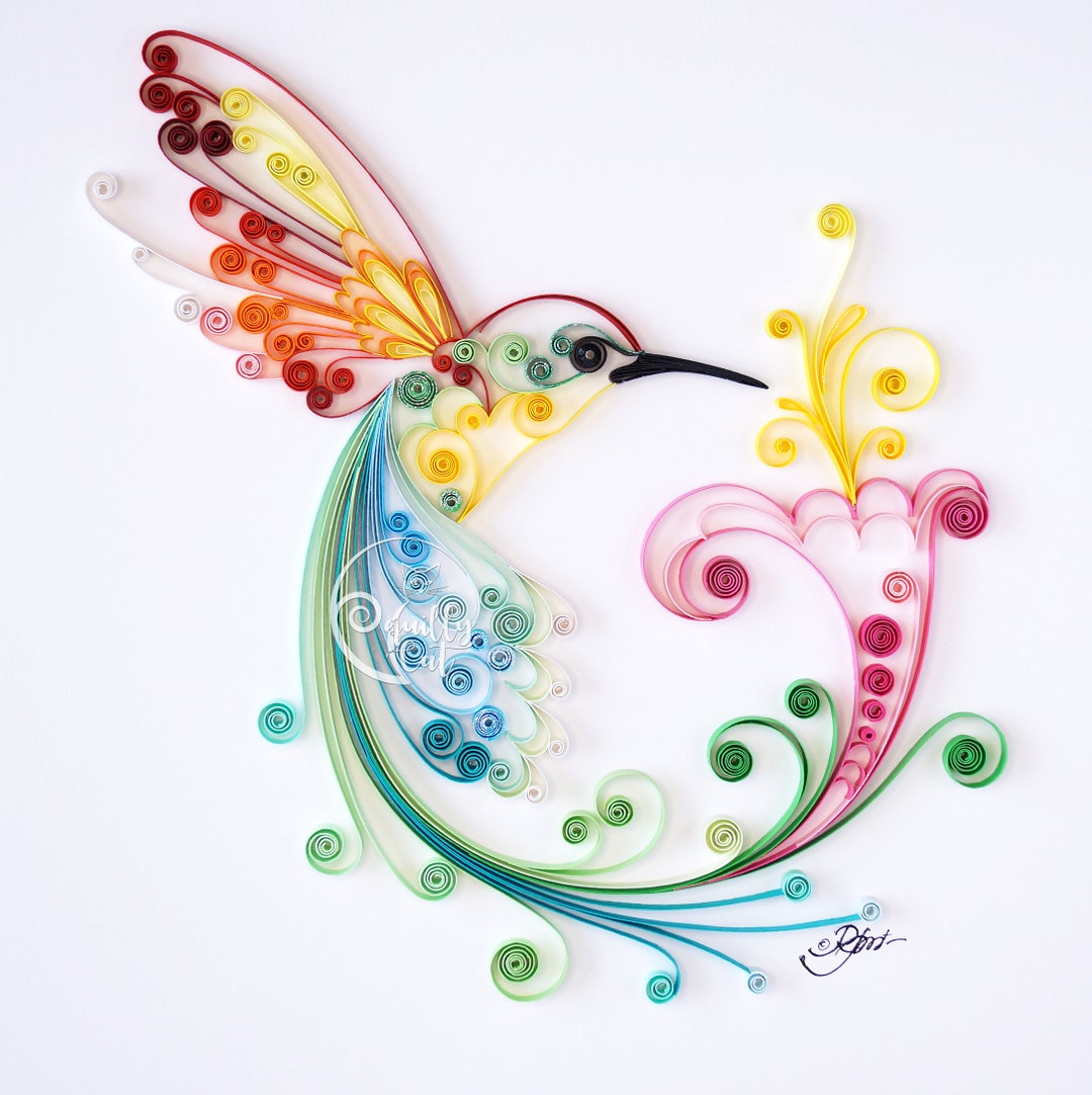 Original Quilling Art Bird Of Happiness Colourful Paper Art Wall Art