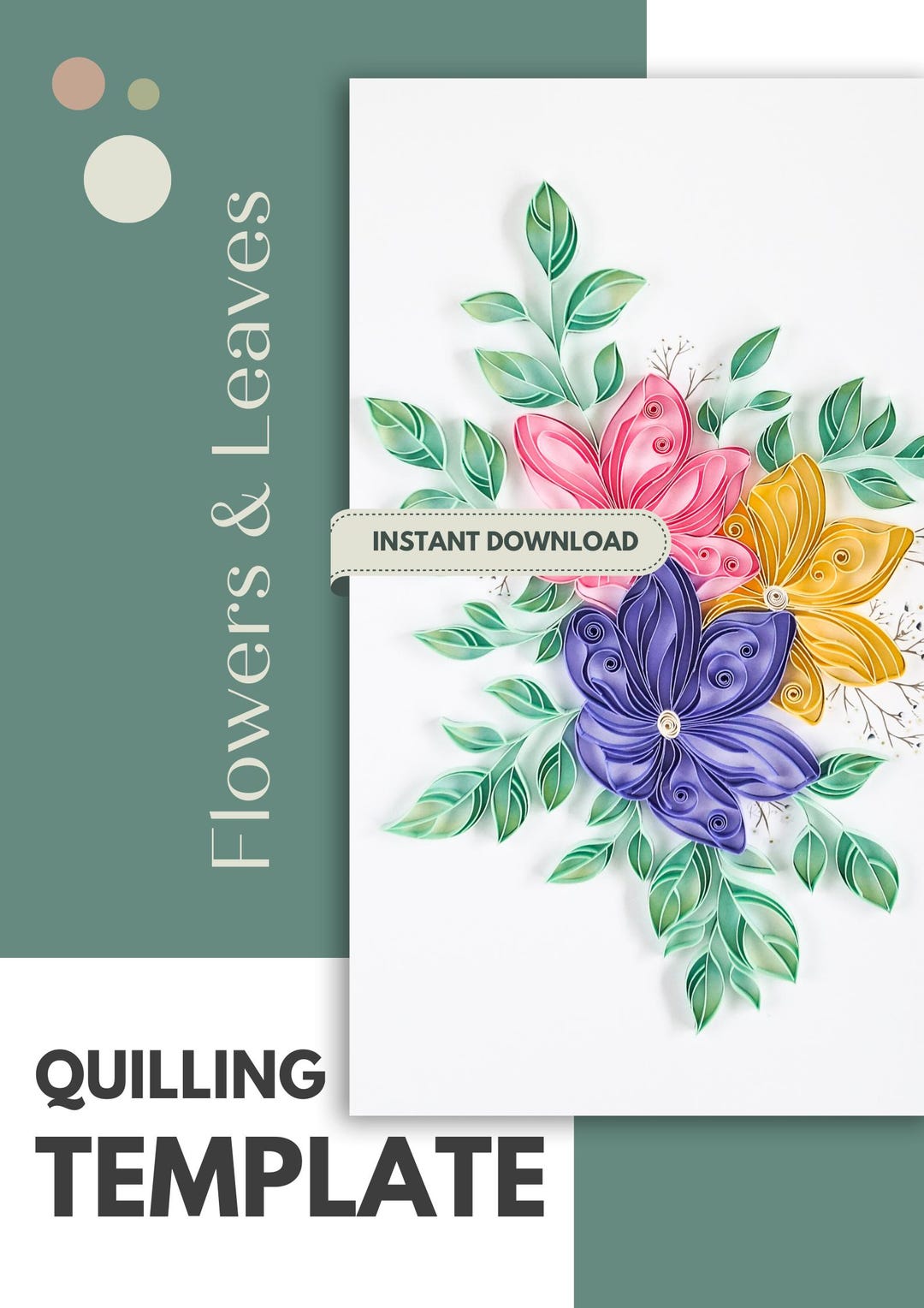 Quilling Floral Pattern to Make Flowers and Leaves Quilling Instant ...