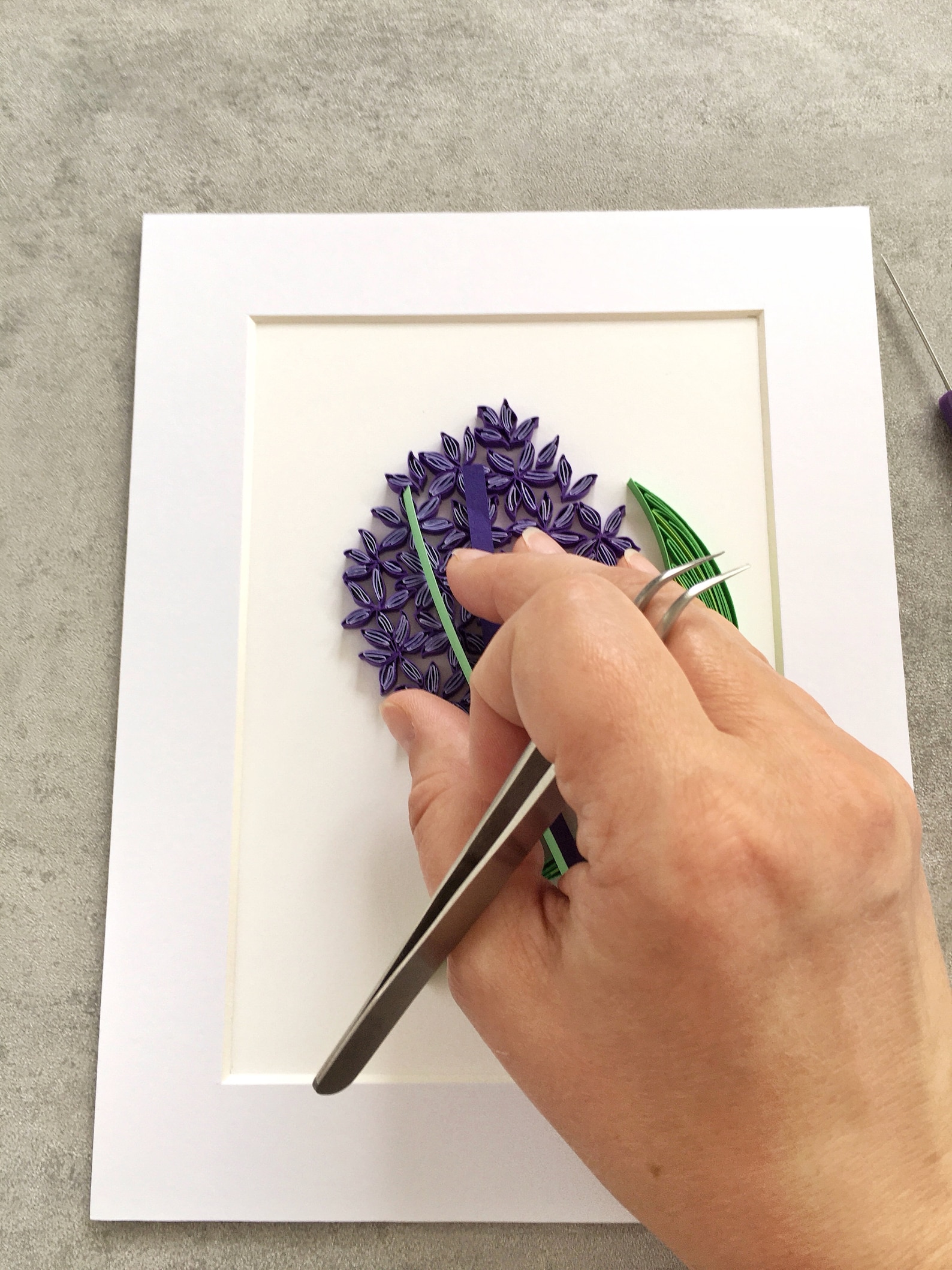 Handmade Quilling Art Hyacinth, White Mount Picture, Unframed Paper Art ...