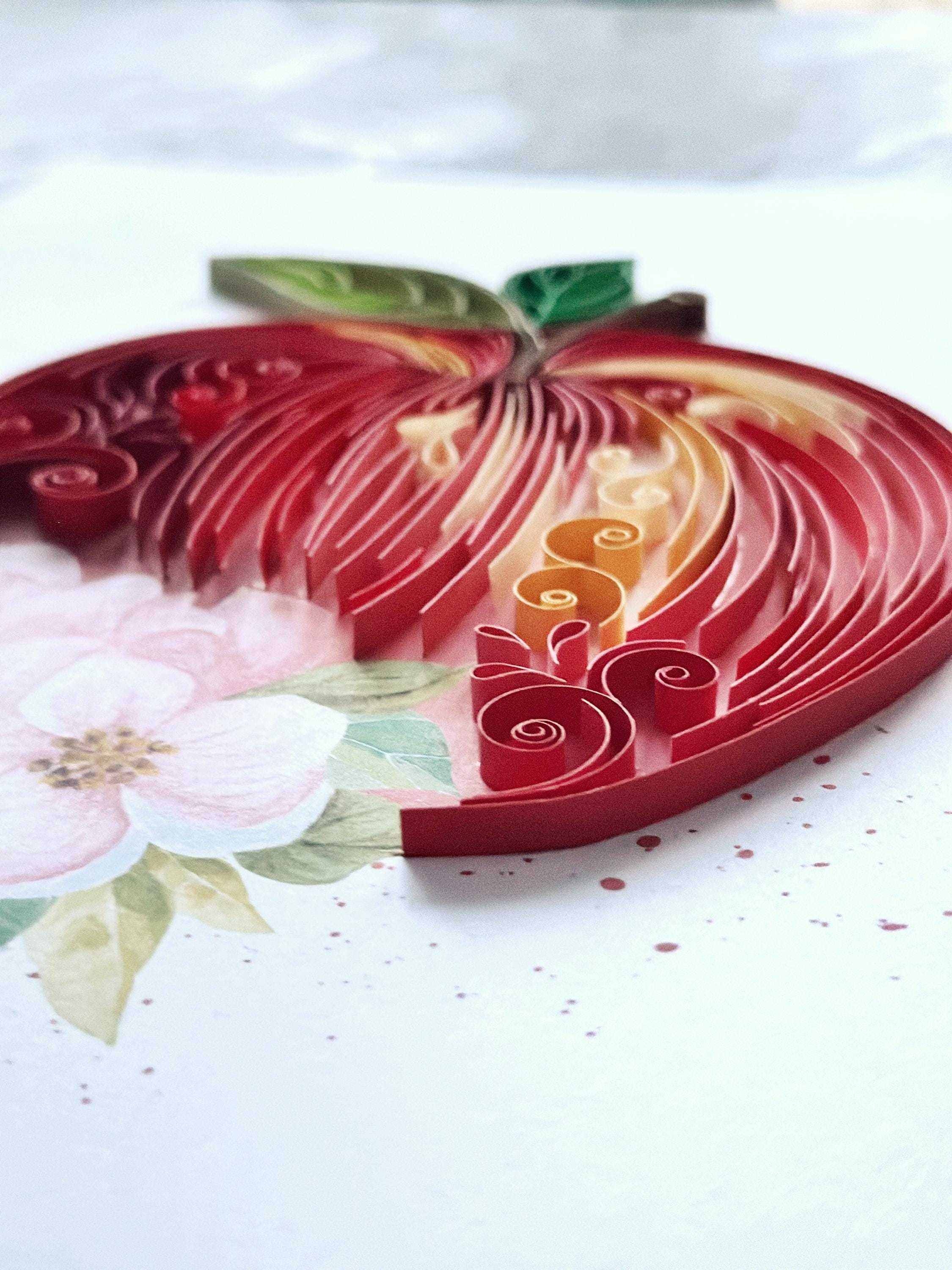 Apple Quilling Template, DIY Paper Project, Instant Digital Download ...