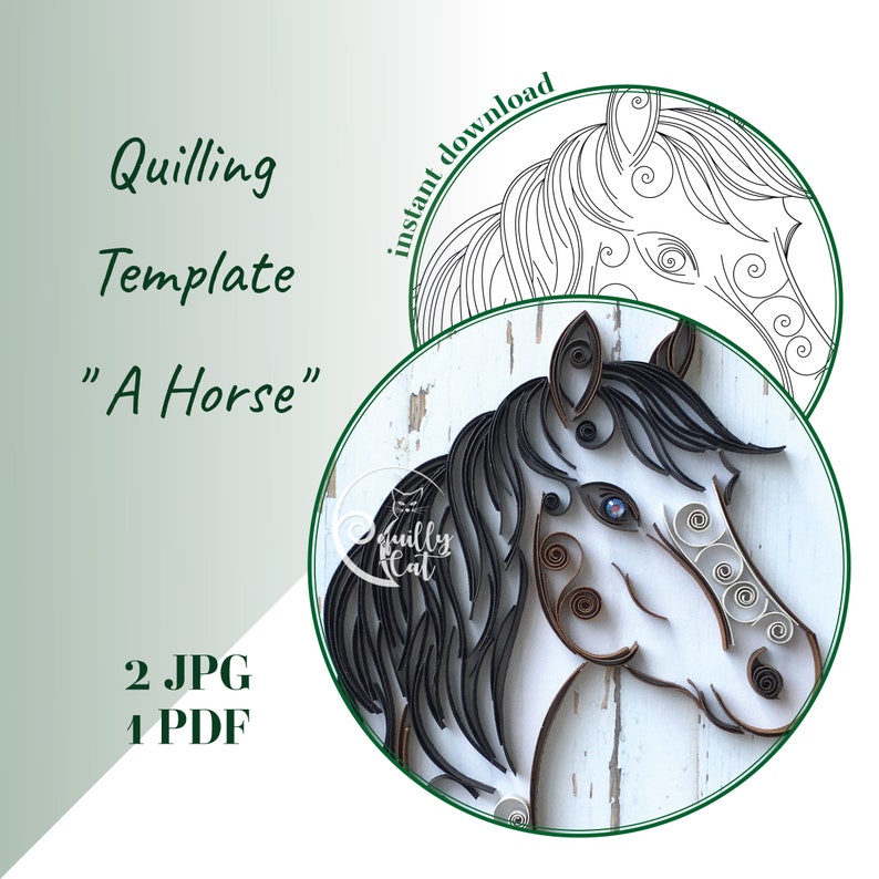 Quilling Template Pattern to Make a Horse - Etsy