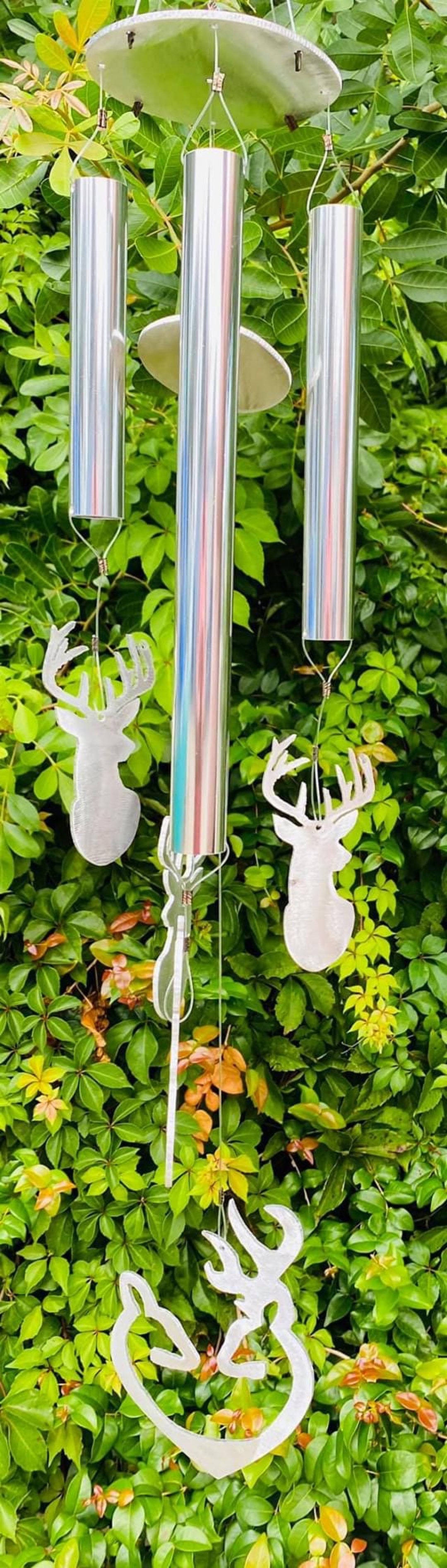 Handmade Wind Chime With Buck and Doe and a Pair of Deer Wind Catcher ...