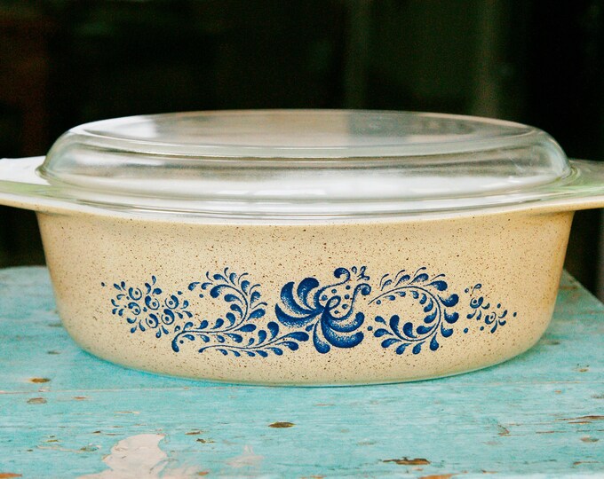 Vintage Homestead Pyrex Oval Casserole Dish 045 2 1/2 Quart Brown ...
