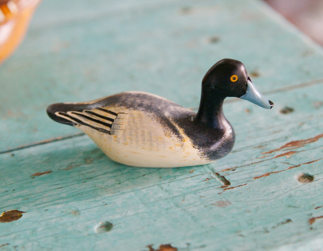 Rare Vintage Mini Wooden Duck Decoy Signed Clarence Bauer 1985 - Etsy