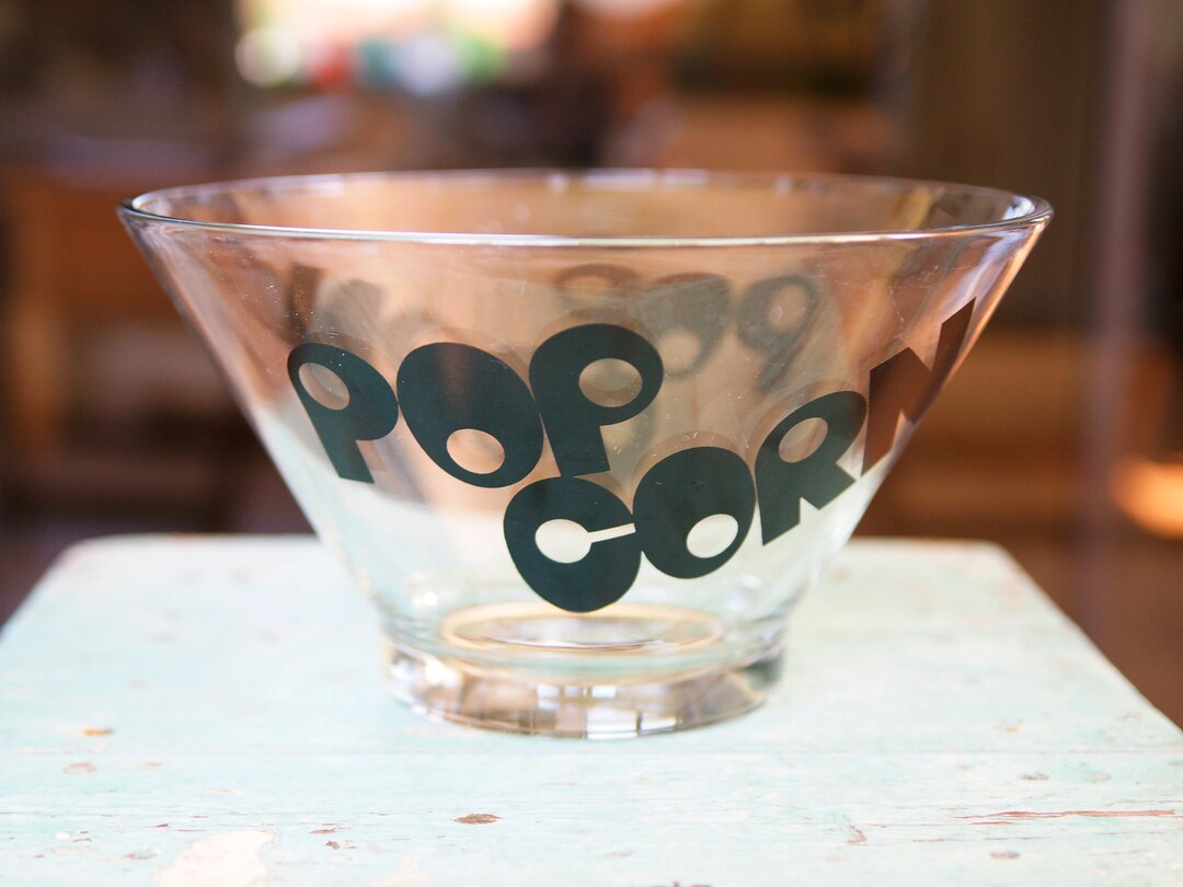 Vintage Wheaton Glass Popcorn Bowl Clear Glass Mid Century Modern ...
