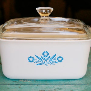 Vintage Corning Ware Cornflower Pattern Rectangular Casserole Dish With ...