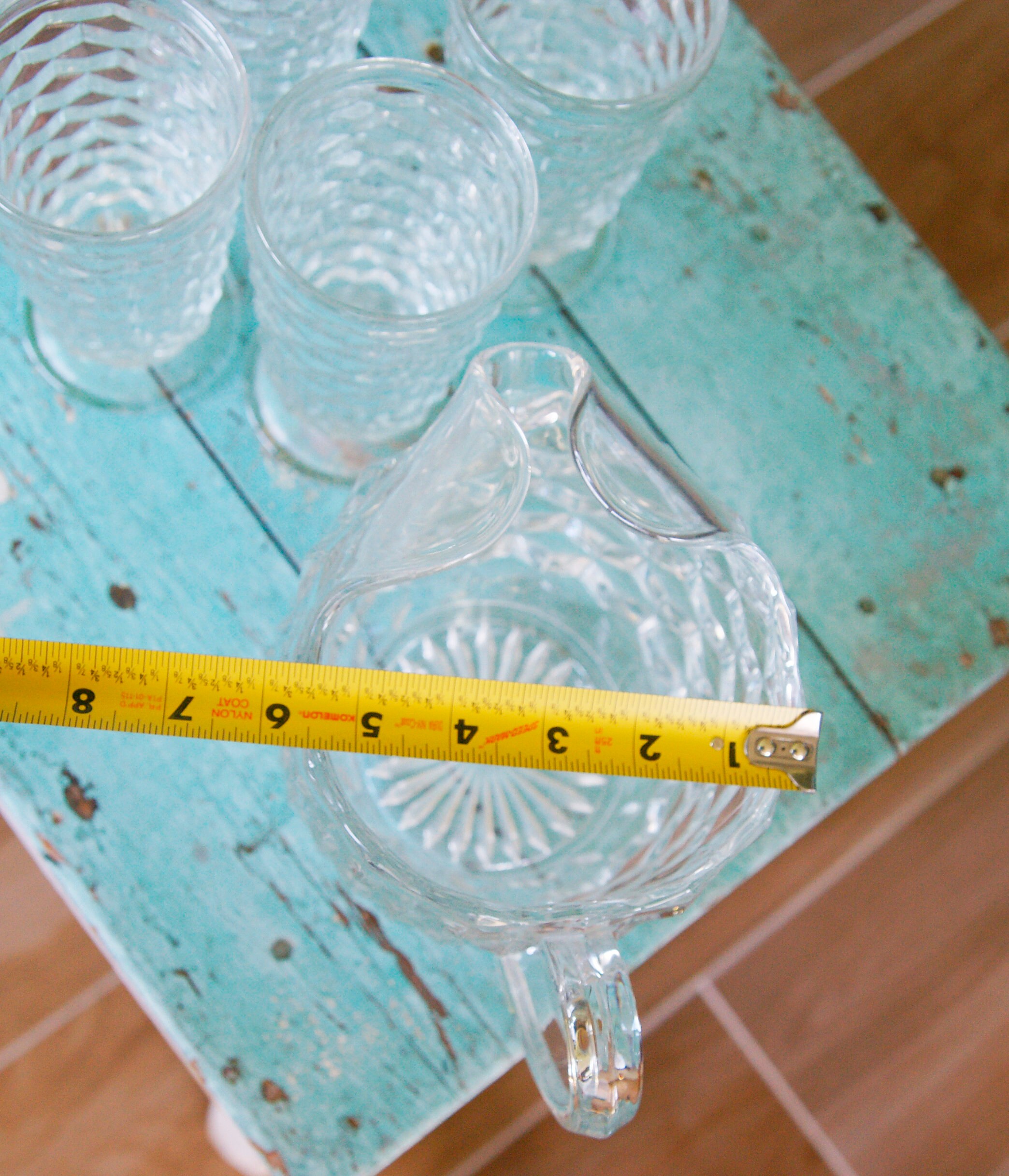Vintage Whitehall Cubist Glass Pitcher With Tumblers: MCM Water Set - Etsy