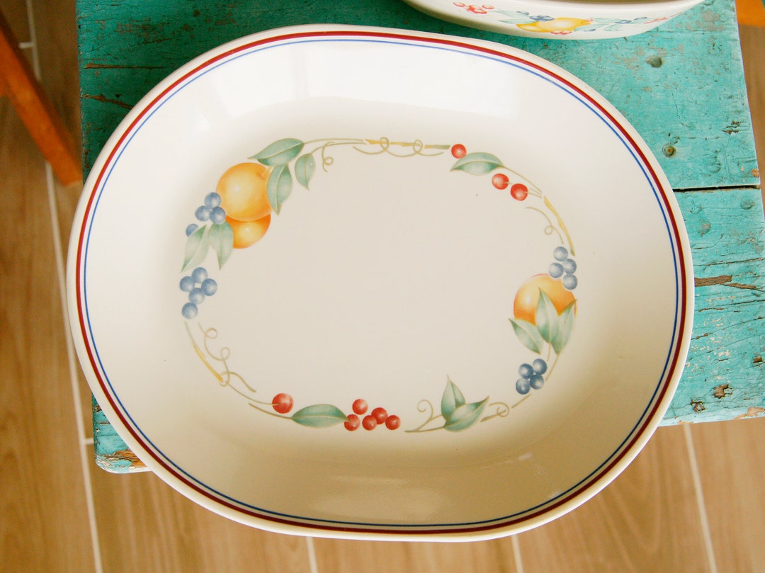 Vintage Corelle Abundance of Fruit Platter Corning Ware 12 X 10 Made in USA - Etsy
