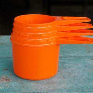 Vintage Tupperware Orange Measuring Cups: Nesting Set of 4 - Etsy
