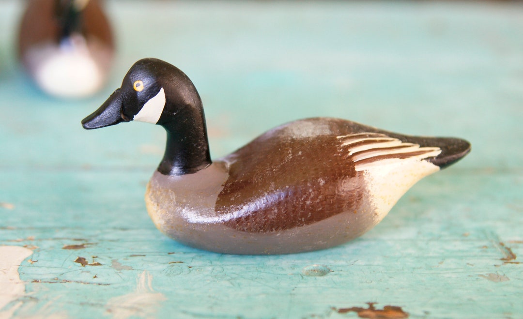 Rare Vintage Mini Wooden Goose Duck Decoy Signed Clarence 'titbird ...