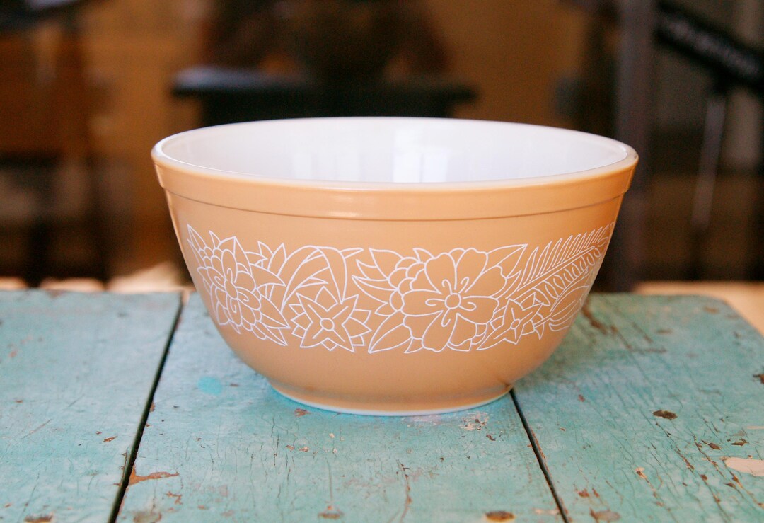 Vintage Pyrex Woodland Tan 402 Mixing Bowl Nesting 1.5 Liter 1970-1980 ...