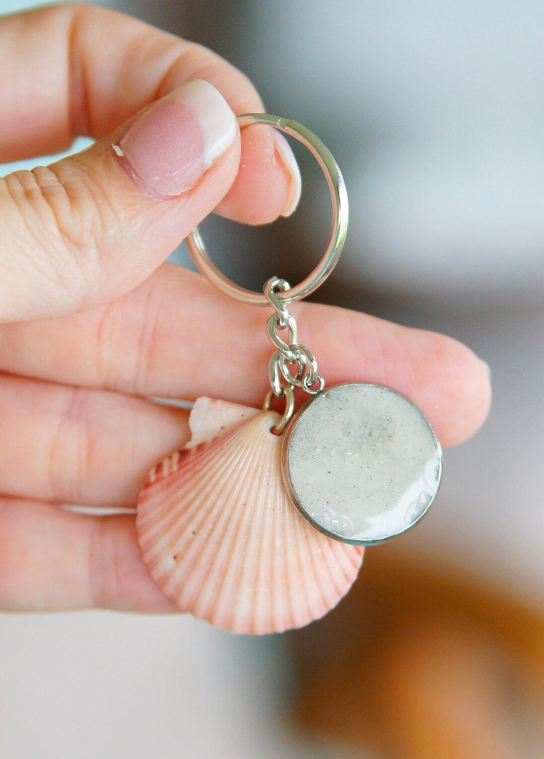 Scallop Shell Keychain: Siesta Key Beach Sand, Ocean Style - Etsy
