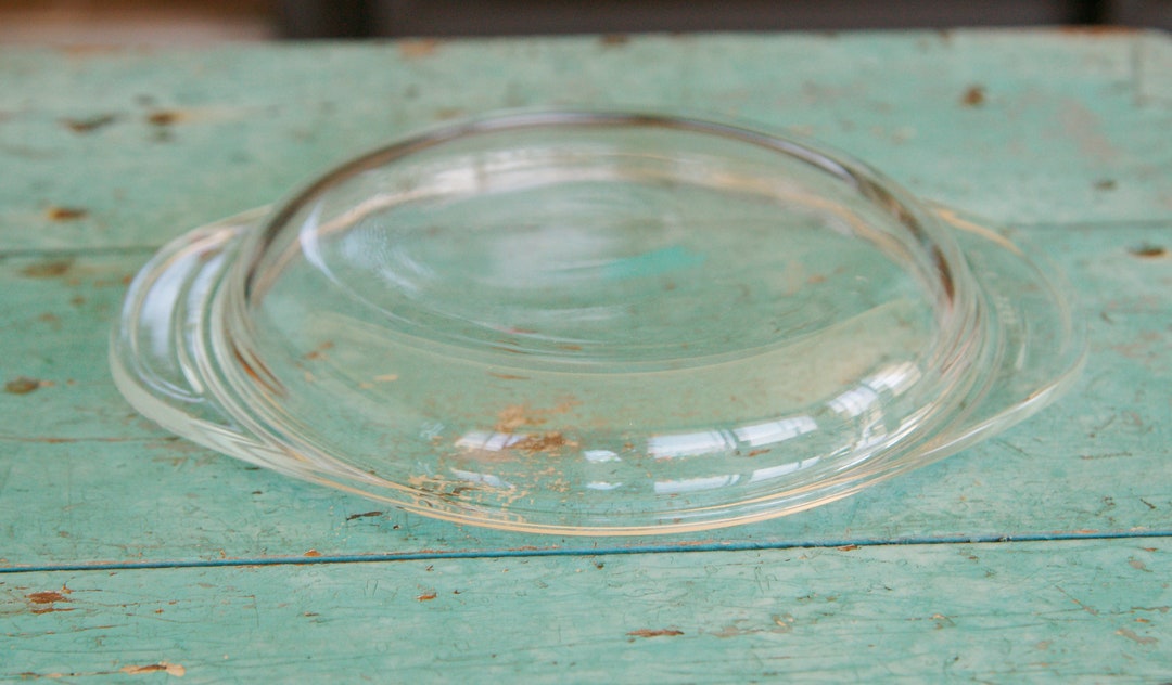 Pyrex 682C B-40 6.25" Round Tabbed Lid Replacement Clear Glass Lid Only ...