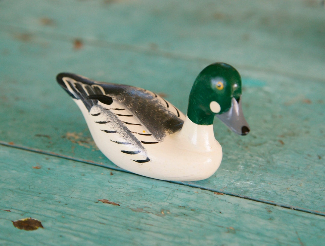 Rare Vintage Mini Wooden Duck Decoy Signed Clarence 'titbird' Bauer ...