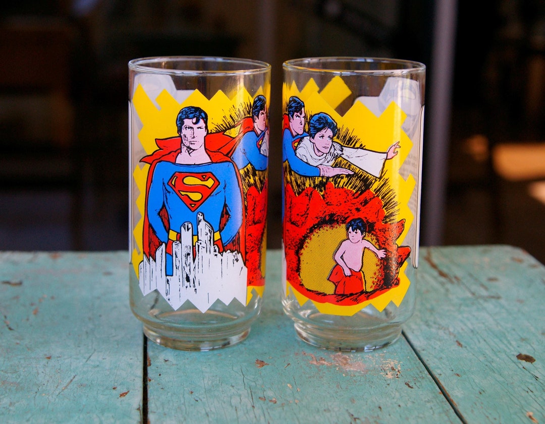 Vintage DC Comics Superman Movie Glasses Pepsi 1978 Drinking Glasses ...