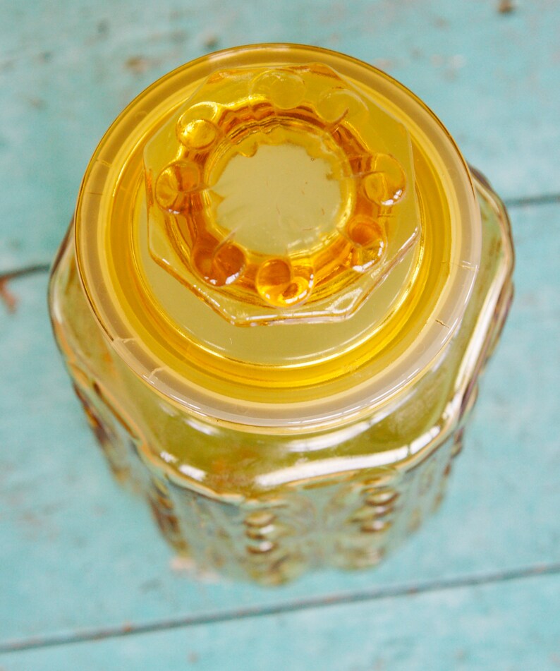 Vintage Federal Gold Yellow Glass Canister Show off Jar 1970s - Etsy