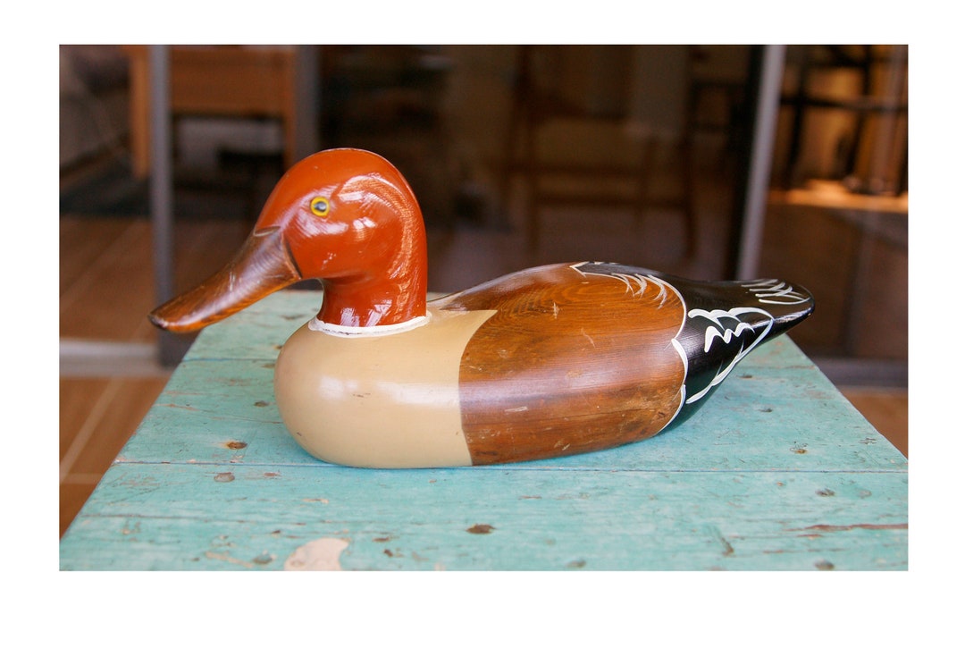 Vintage Hand Painted Wood Duck Decoy Cabin Decor - Etsy