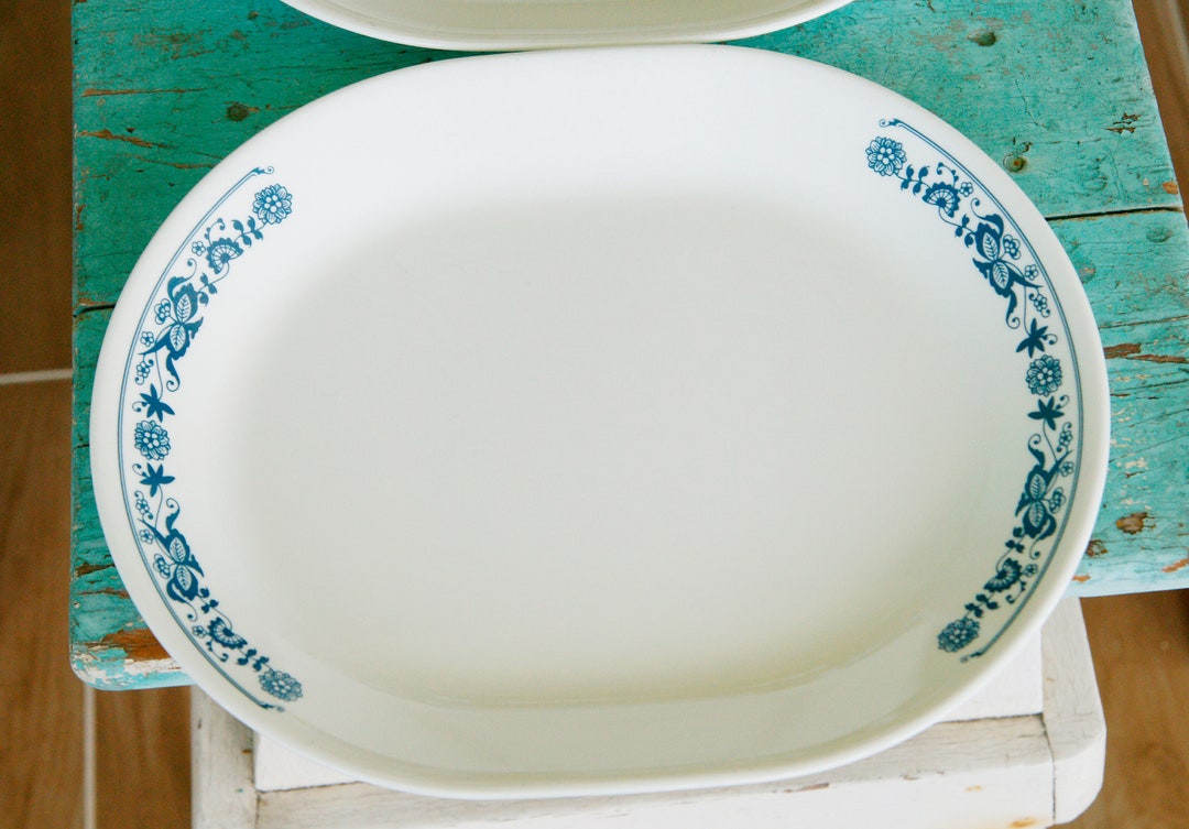 Vintage Corelle Old Time Blue Onion Serving Platter - USA Made - Etsy