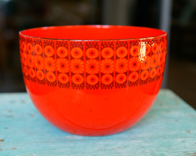 Vintage Finel Enamel Red Daisy Bowl Kaj Franck Design Made in Finland ...
