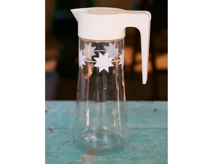 Vintage Anchor Hocking Atomic Starburst Juice Carafe Glass Pitcher ...