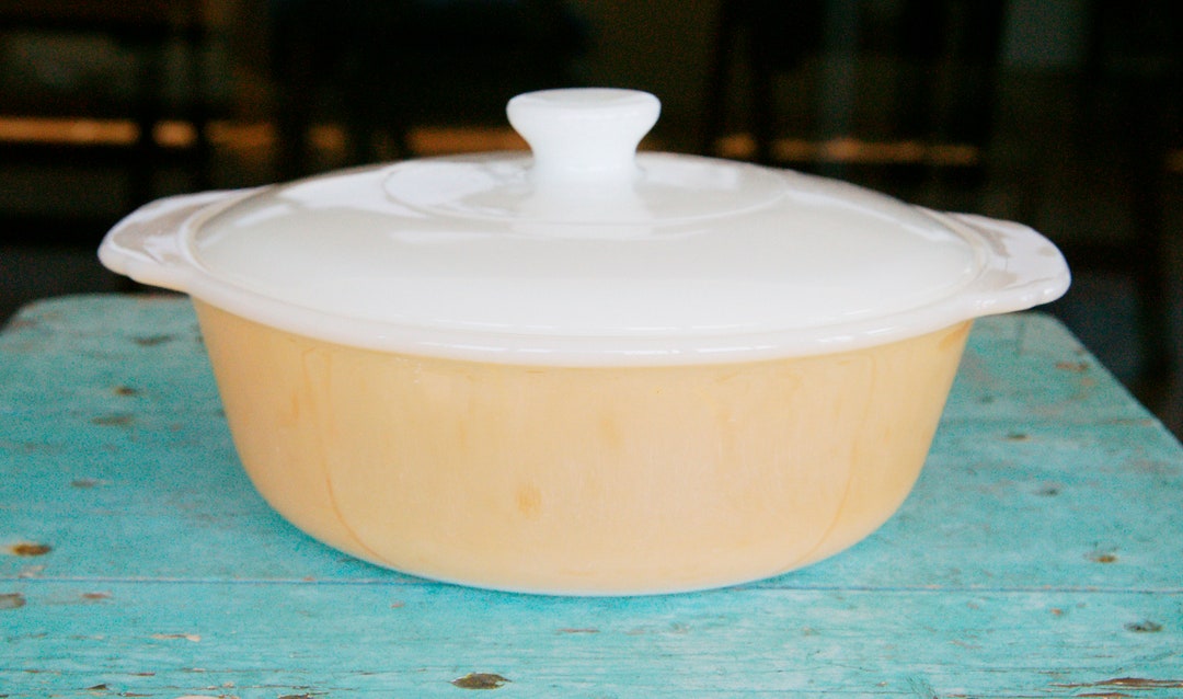 Vintage Fire King Anchor Hocking Peach Lustre Casserole Dish 447 1 1/2 ...