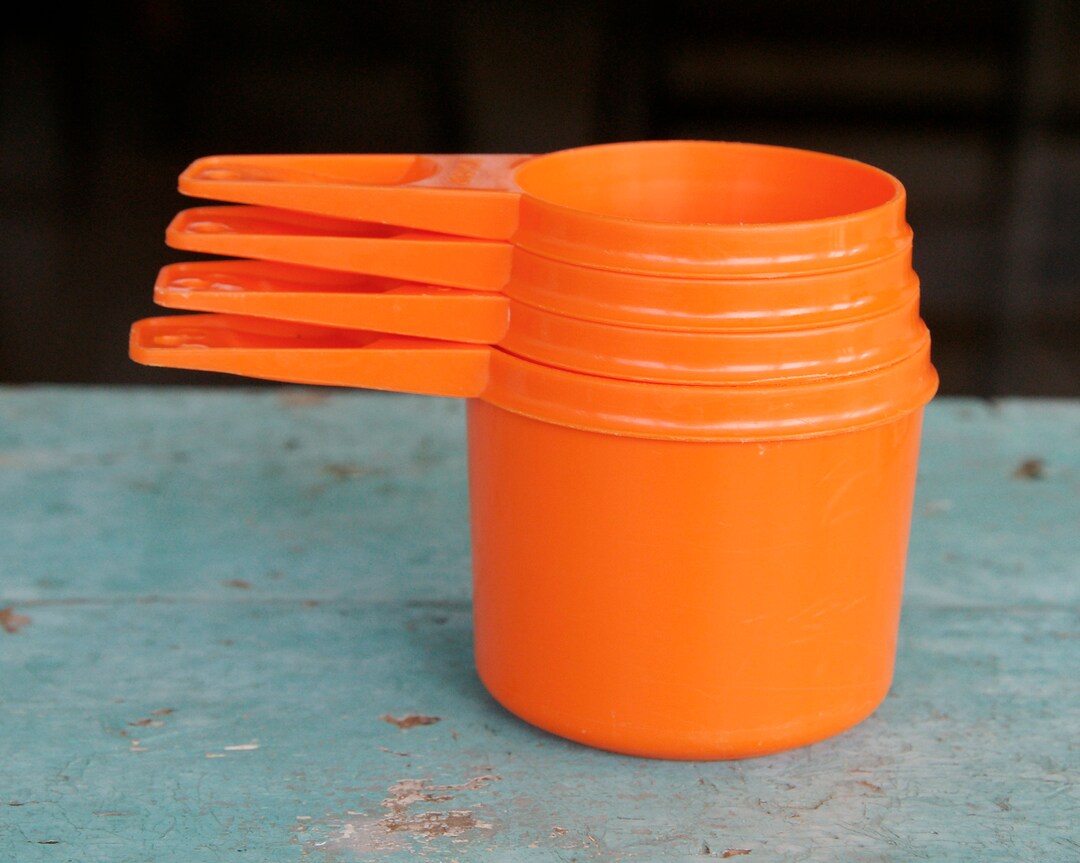Vintage Tupperware Orange Measuring Cups: Nesting Set of 4 - Etsy