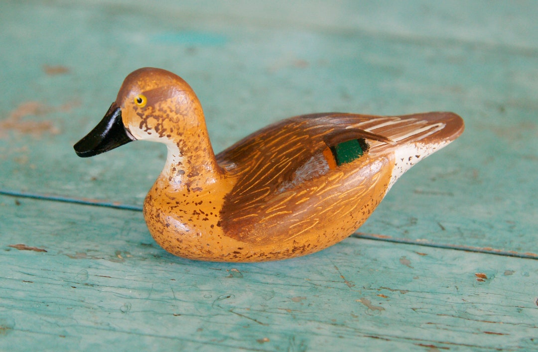Vintage Mini Wooden Duck Decoy Cabin Decor Clarence 'titbird' Bauer ...