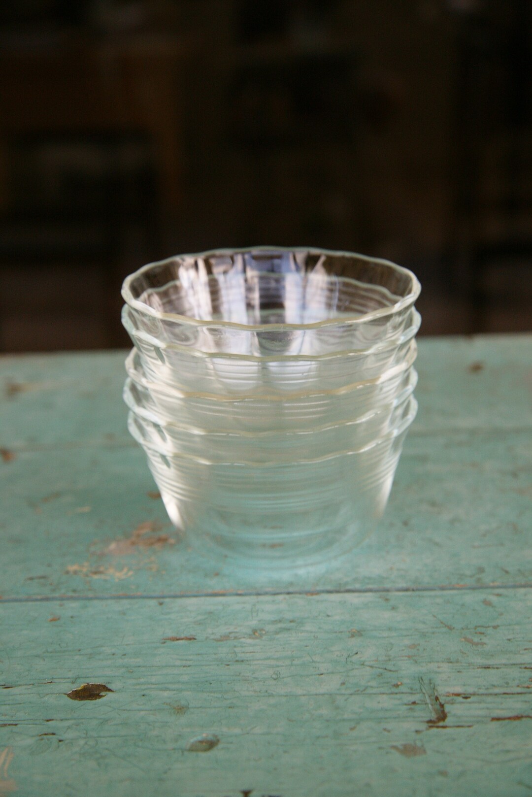 Vintage Pyrex Clear Glass Ramekins: Scalloped Custard Dishes, Set of 5 ...