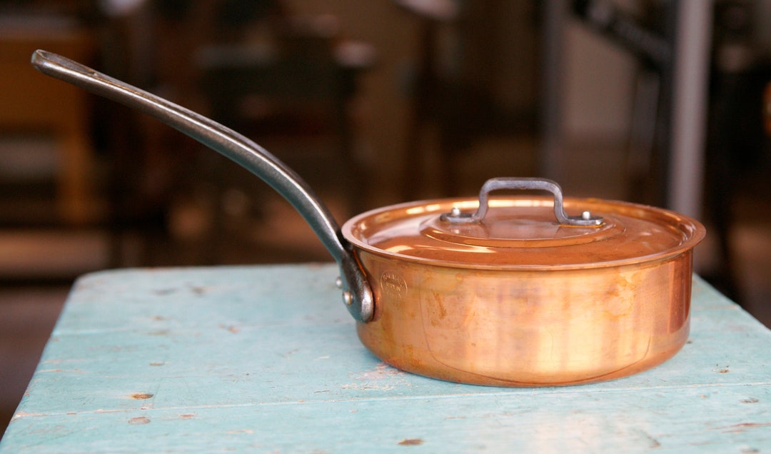 Vintage French Baumalu Copper Cooking Sauté Pan Casserole With Lid - Etsy