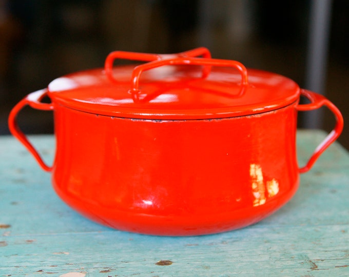 Vintage Dansk Kobenstyle Red Dutch Oven IHQ Enamel Mid Century Modern ...