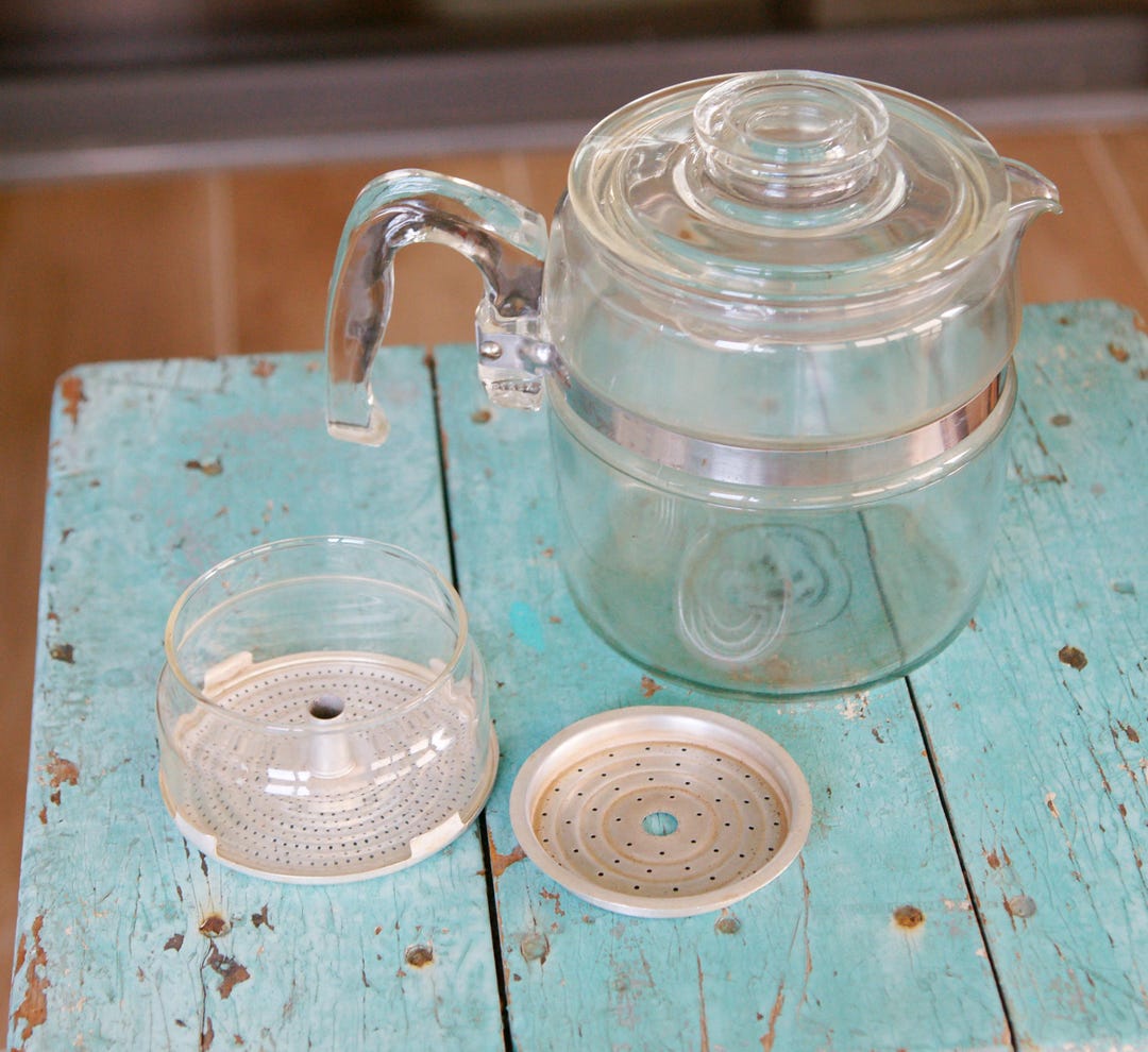 Vintage Pyrex Flameware Coffee Pot Parts: Mid Century Stovetop ...