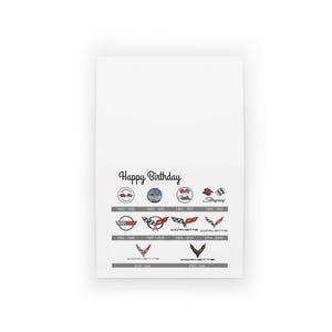 Printable Happy Birthday Card Chevy Corvette Logos Through the Years ...