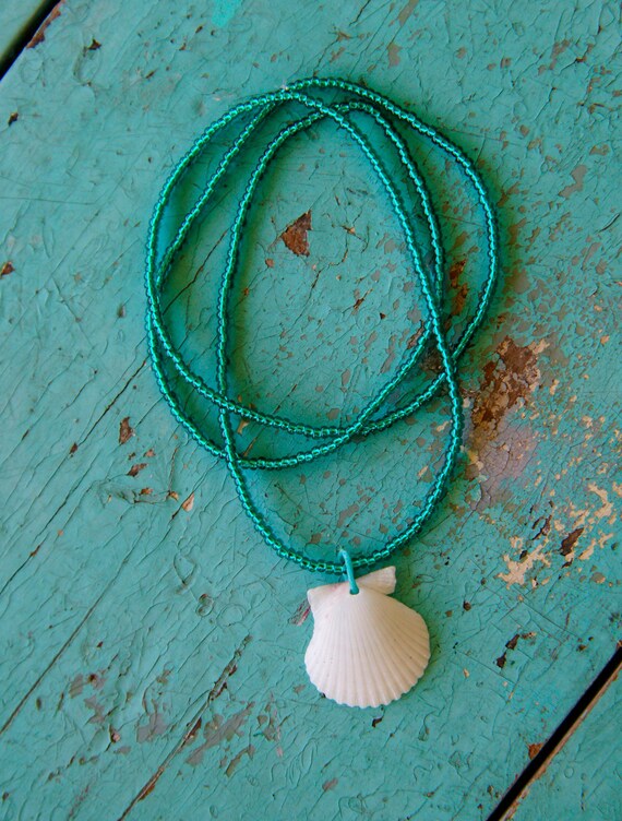 White Scallop shell Wrap Necklace bracelet ankle | Etsy