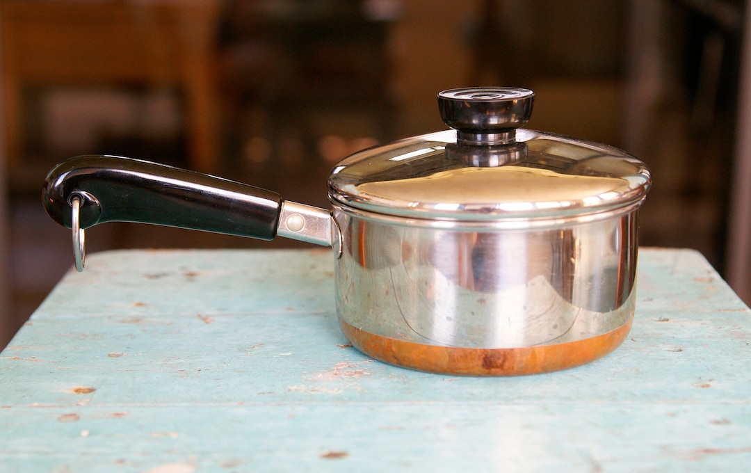 Vintage Revere Ware Copper Bottom 1 Quart Pot & Lid Stainless Steel - Etsy