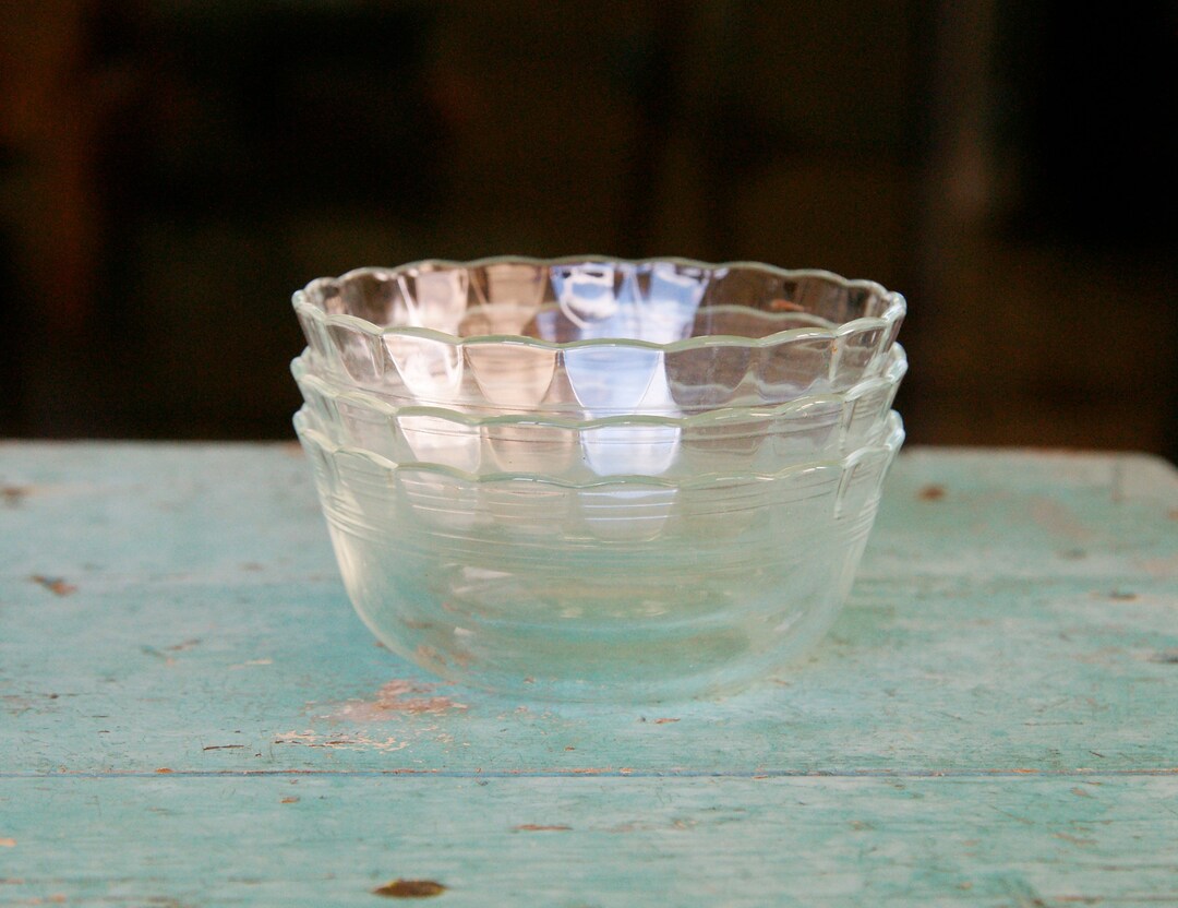 Vintage Pyrex Clear Glass Ramekin Cups Custard Dishes 10oz 300ml Set of ...