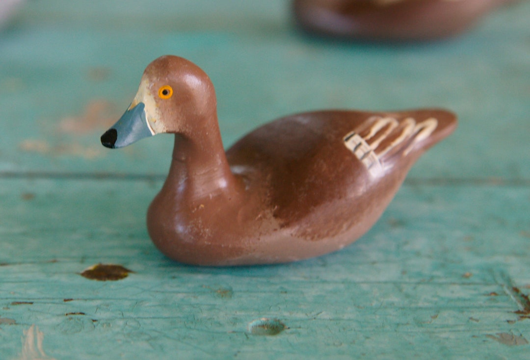 Rare Vintage Mini Wooden Duck Decoy Cabin Decor Signed Clarence ...