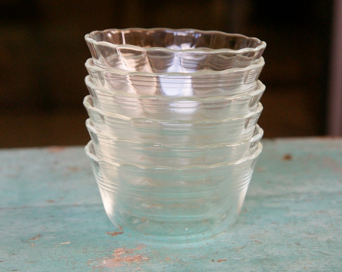 Vintage Pyrex Clear Glass Ramekin Cups Custard Dishes 175ml 6oz Set of ...