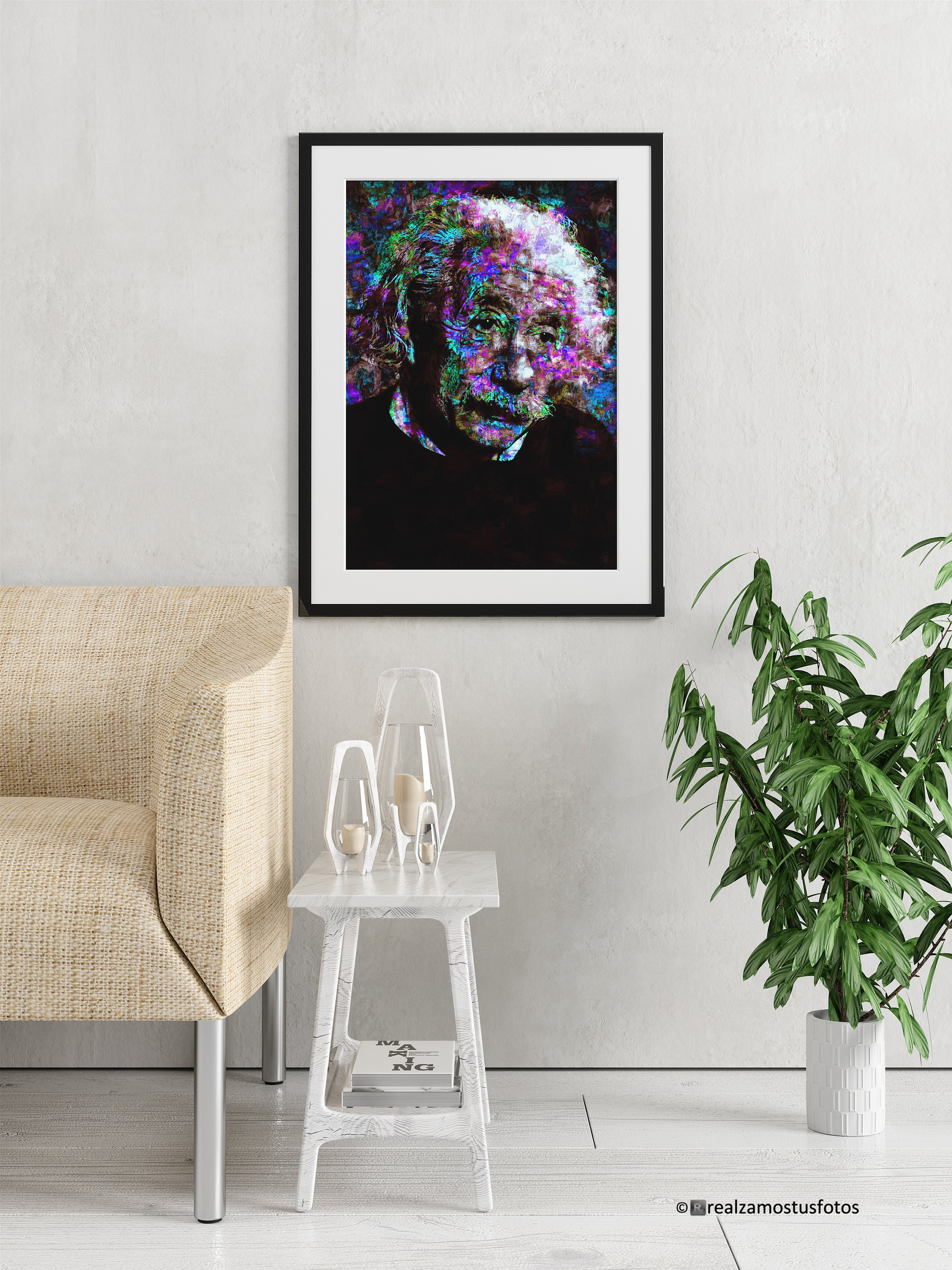 Albert Einstein Color Photo Print Watercolor Effect Einstein - Etsy