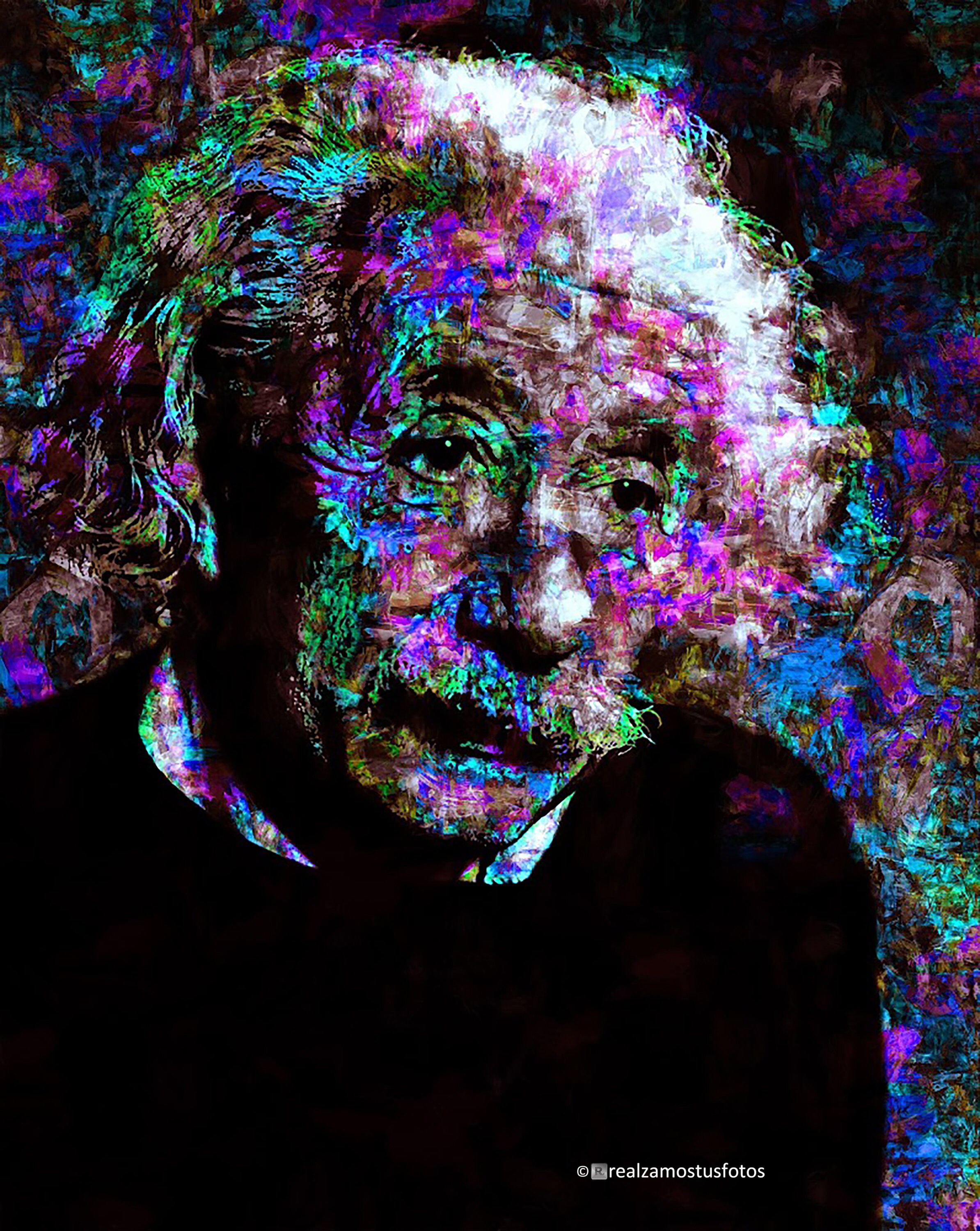 Albert Einstein Color Photo Print, Watercolor Effect, Einstein Wall Art ...
