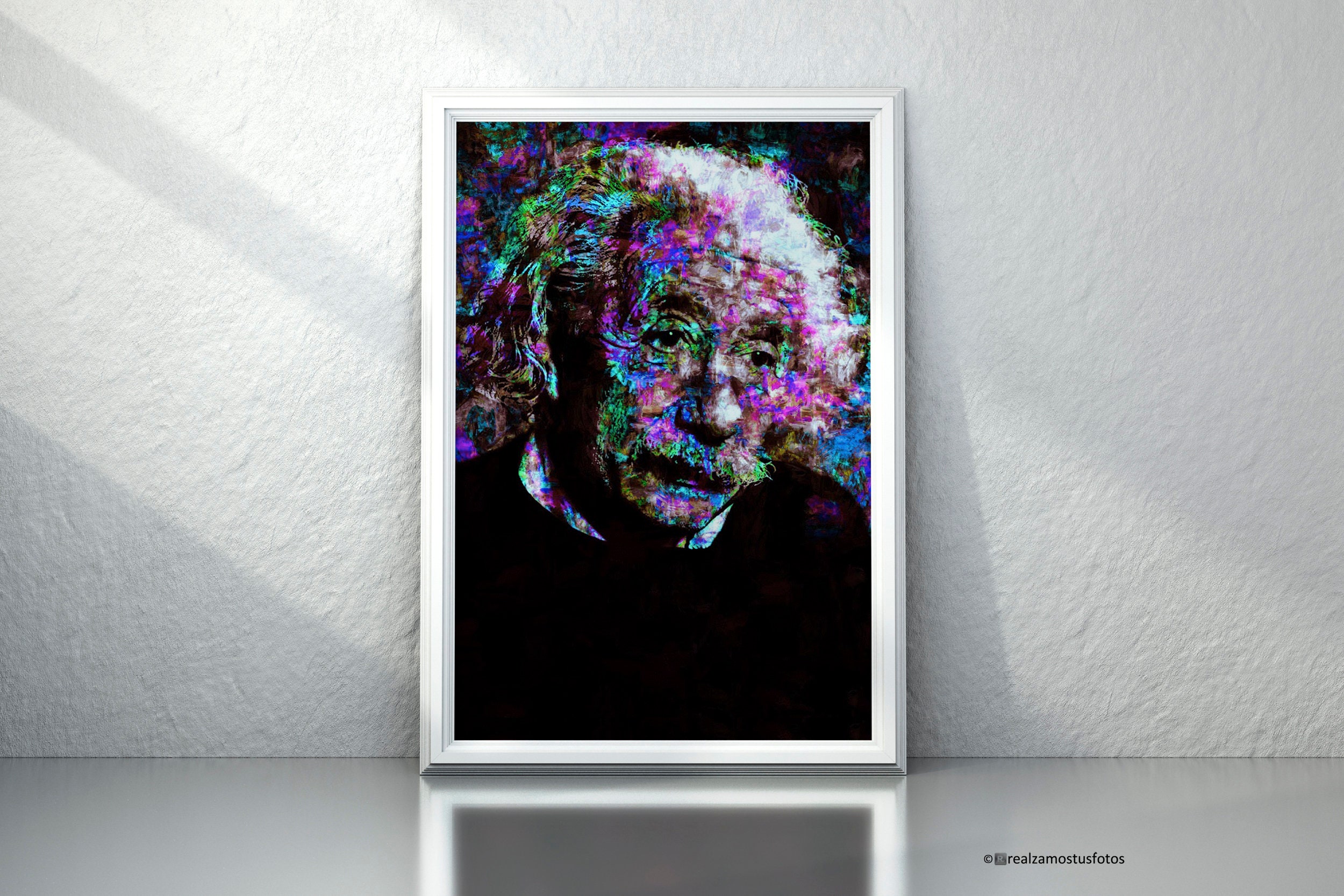 Albert Einstein Color Photo Print Watercolor Effect Einstein - Etsy