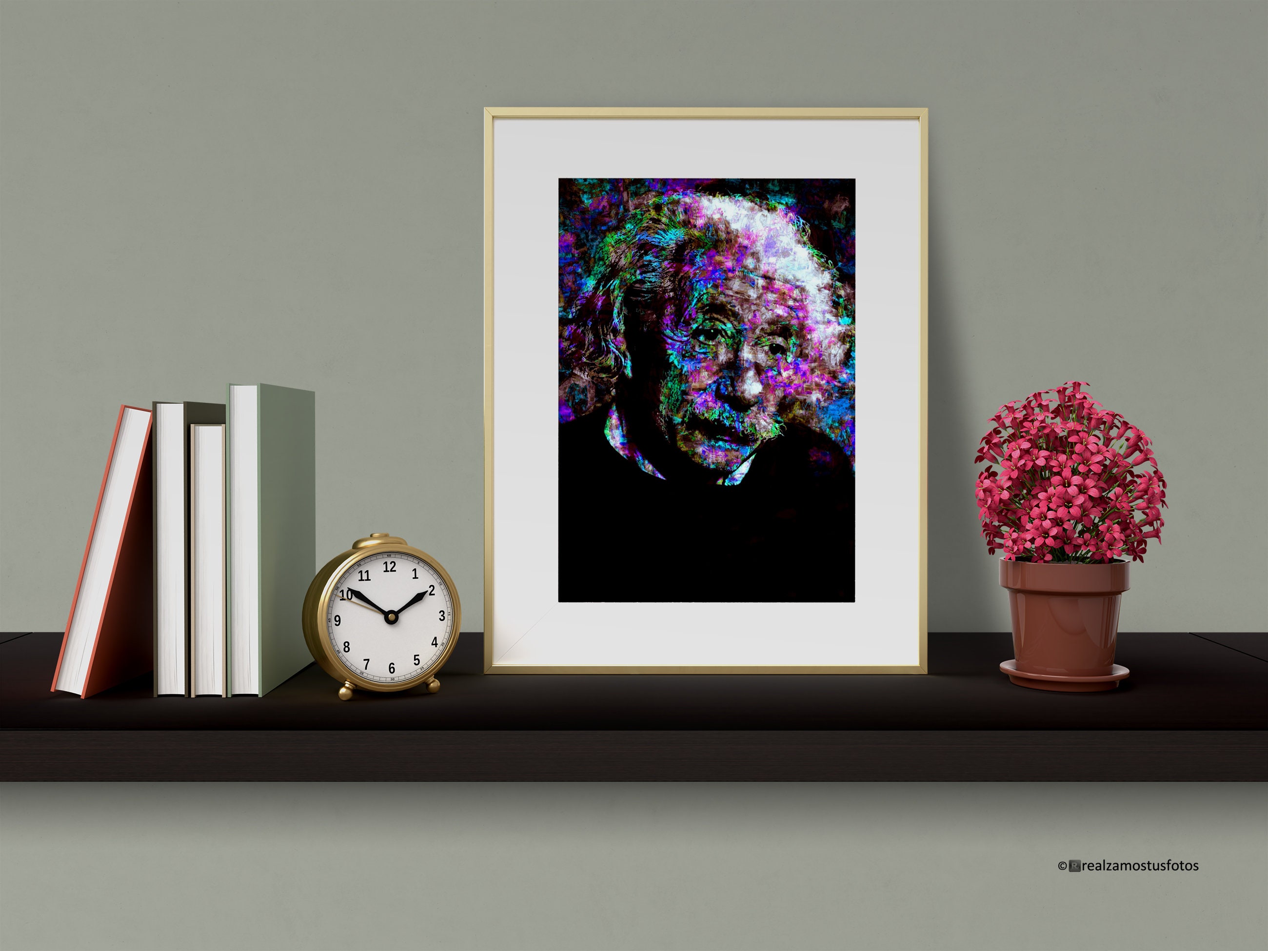 Albert Einstein Color Photo Print Watercolor Effect Einstein - Etsy