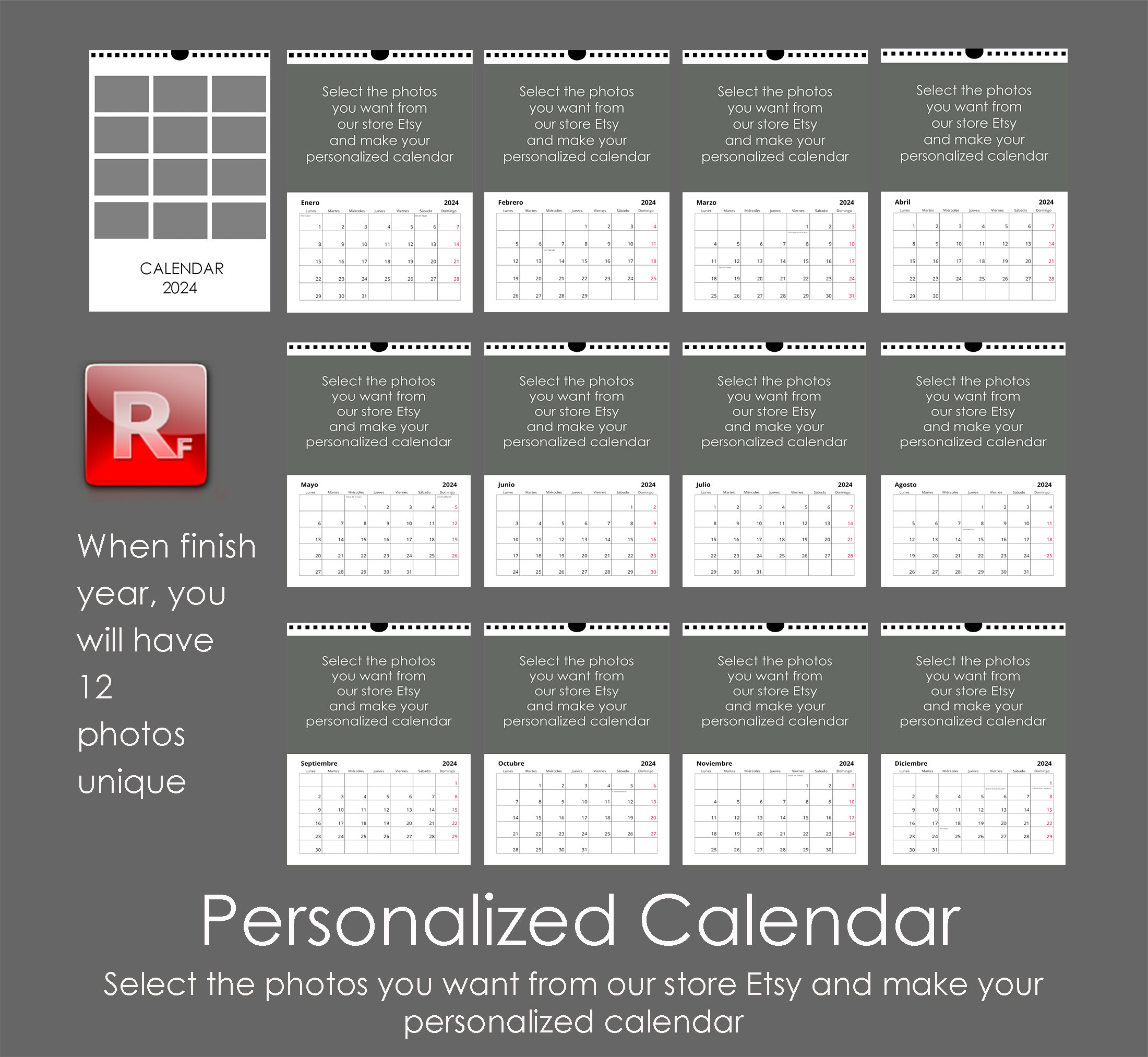 2024 Year Planner Printable PDF, 2024 Calendar Insert, 2024, 45% OFF