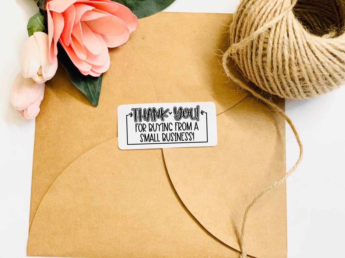 Thank You for Buying From A Small Business Stickers Labels - Etsy