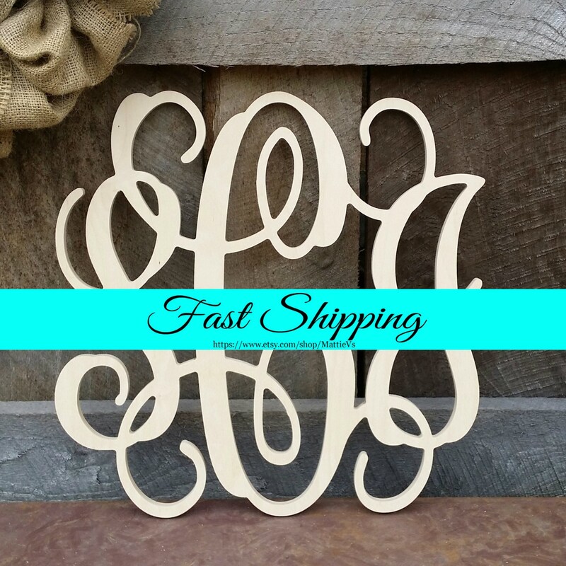 Wooden Monogram - Etsy