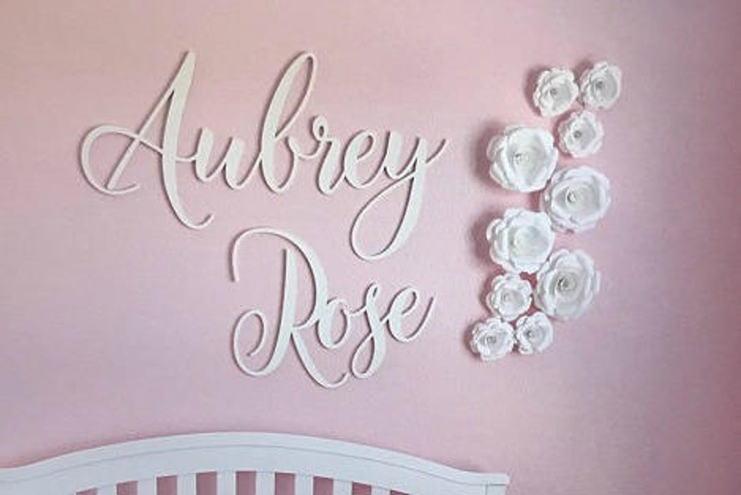 FREE SHIPPING Unpainted Wooden Name Sign Wood Name Wall Hanging Nursery ...