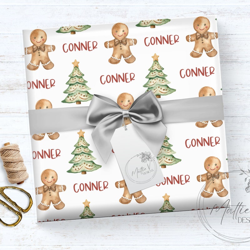 Gingerbread Wrapping Paper - Etsy