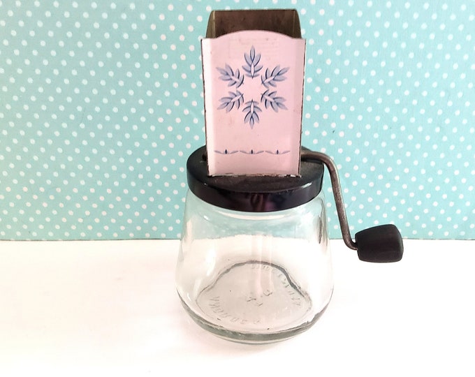 Vintage Nut Grinder,blue Nut Grinder, Snowflakes, Metal Nut Chopper ...